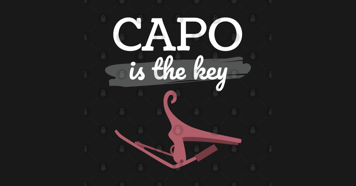 Capo is the Key Rose Gold Capo Dark Theme - Guitar Capo - T-Shirt ...