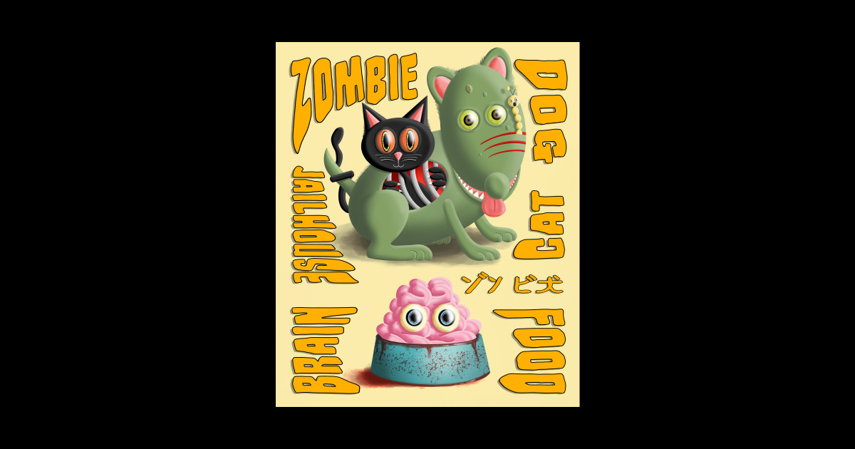 Cute Zombie Dog & Funny Jailhouse Cat - Zombie Dog - Sticker | TeePublic