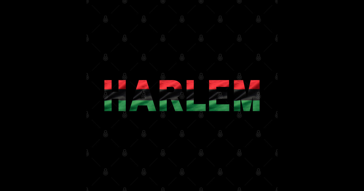 Harlem Texted Based | African Flag Color Design - Harlem - T-Shirt ...
