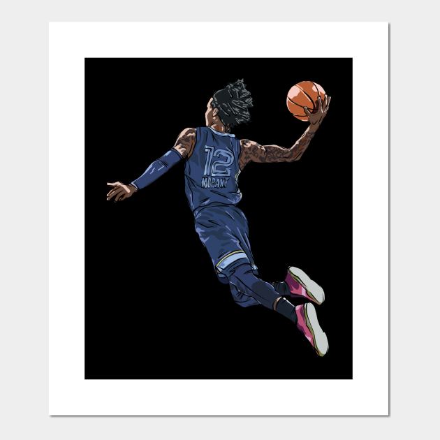 Ja Morant Dunk Sketch - Ja Morant - Posters and Art Prints | TeePublic