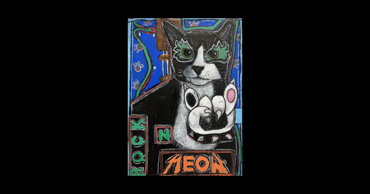 Rock n Meow - Rock - Posters and Art Prints | TeePublic