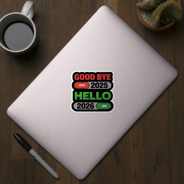 Happy New Year 2026 Goodbye 2025 Hello 2026 - Happy New Year - Sticker ...