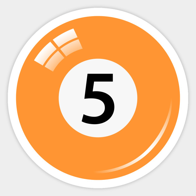 Number five 5 pool billiard ball - Pool Ball - Sticker | TeePublic
