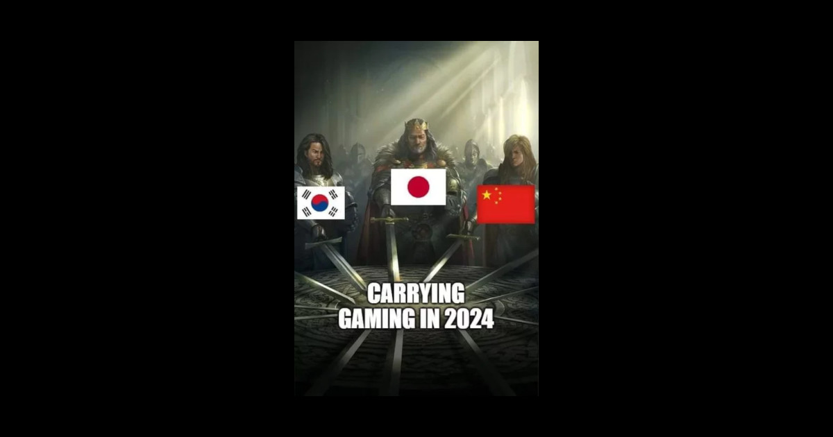 Gaming Powerhouses 2024 - Japan, Korea & China Meme - Meme - Sticker ...