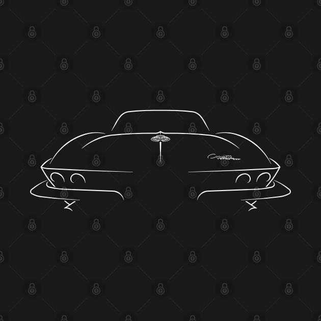 C2 Chevy Corvette Sting Ray - rear Stencil, white - Corvette Stingray ...
