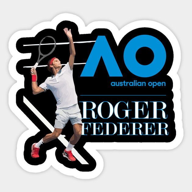 Roger Federer Australian Open - Federer - Sticker | TeePublic
