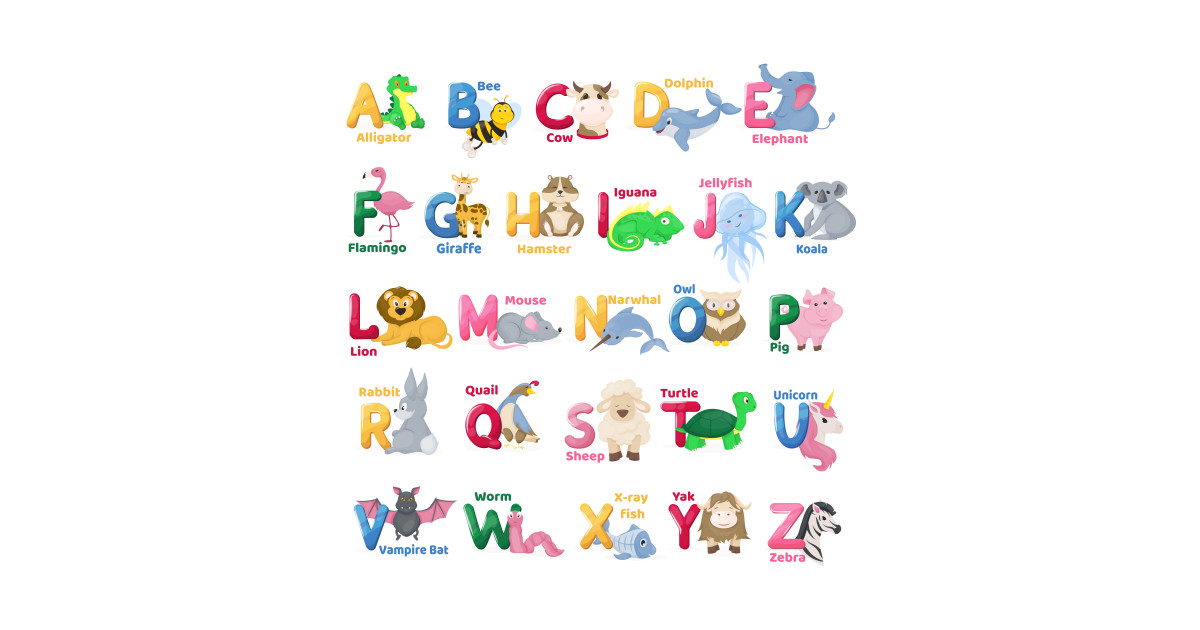 Alphabet Animals Letter design - Animals - T-Shirt | TeePublic