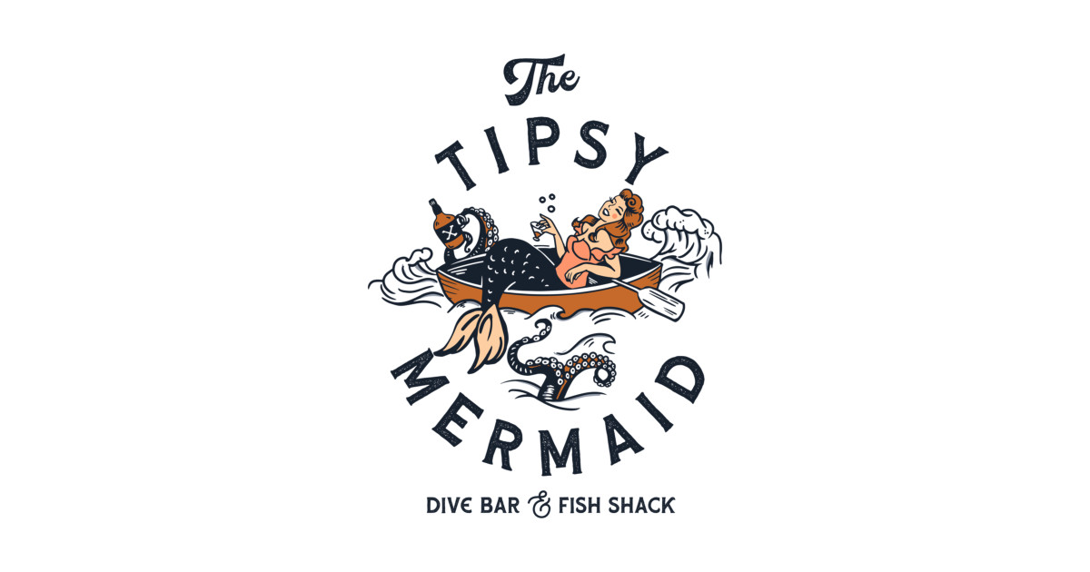 The Tipsy Mermaidd Dive Bar Fish Shack. Pinupp Girl Art - The Tipsy - T ...