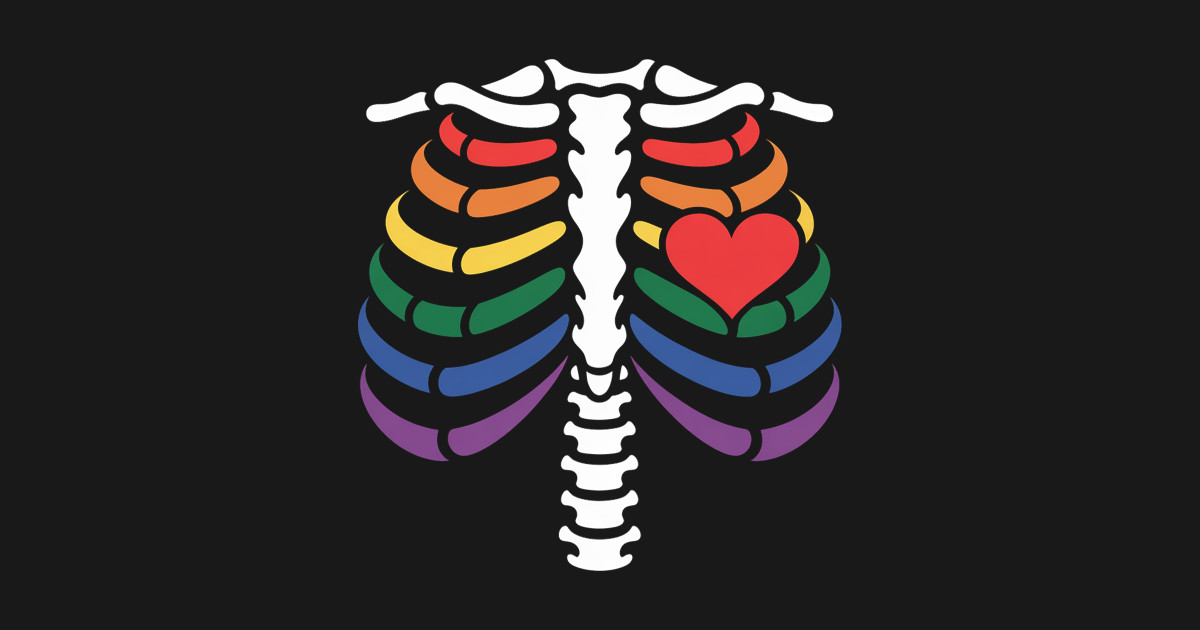 LGBTQ Rainbow Skeleton Rib Cage Xray Gay Pride for Halloween - Lgbt ...