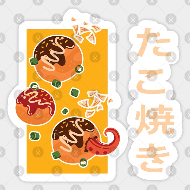 Takoyaki, Octopus Balls, Japanese Food - Takoyaki - Sticker | TeePublic