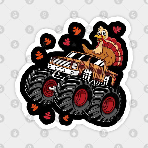 Funny Thanksgiving Turkey Riding Monster Truck - Turkey Monster Truck ...