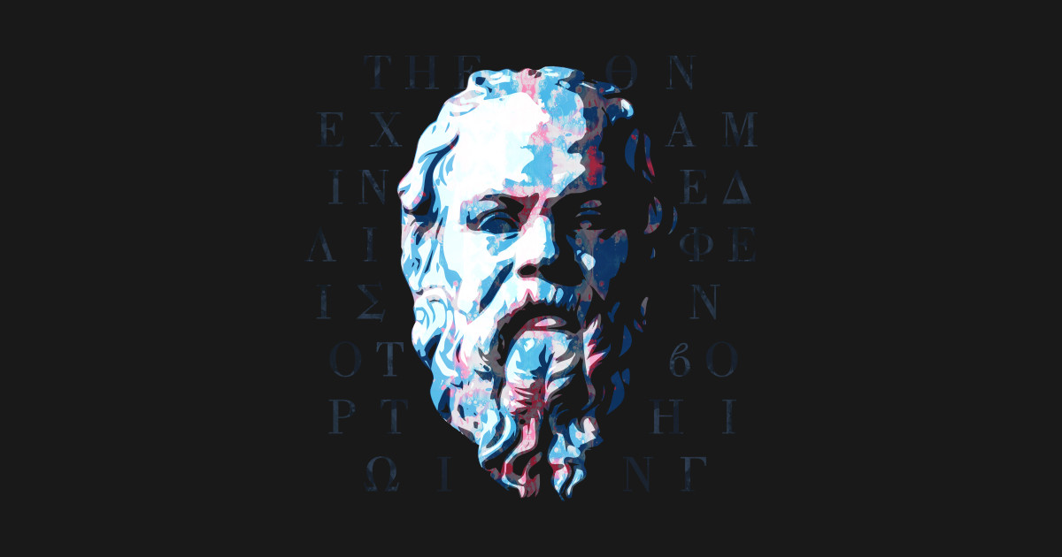 Philosopher Socrates Wisdom Greek Letters - Philosophy - T-Shirt ...