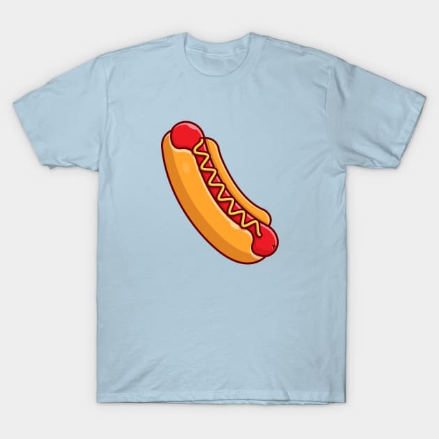 Hotdog Cartoon Vector Icon Illustration (8) - Hotdog - T-Shirt | TeePublic
