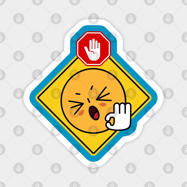 Alert Warning Facial Emoji Expressions #20 - Emoji Art - Magnet | TeePublic