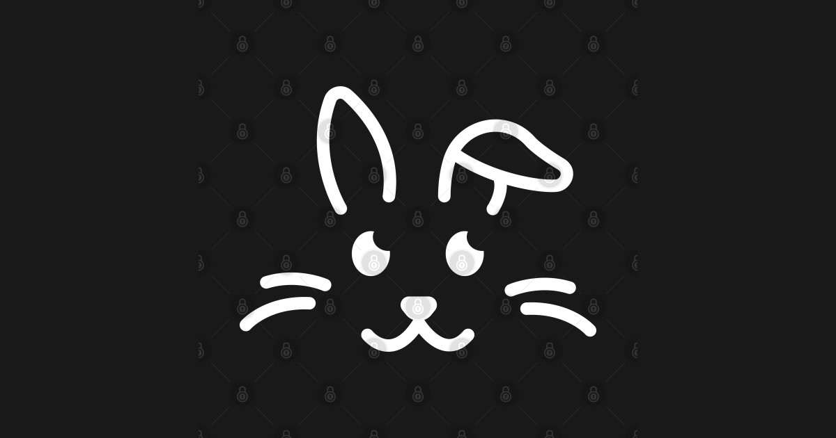 Eep! - Cute Bunny Face Line Art - White - Bunny Line Art - T-Shirt ...