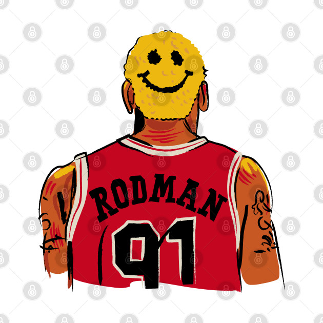 DENNIS RODMAN Smiley Face Hairstyle - Dennis Rodman - T-Shirts