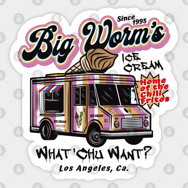 Big Worm's Ice Cream Friday movie - Big Worm Ice Cream - Sticker ...