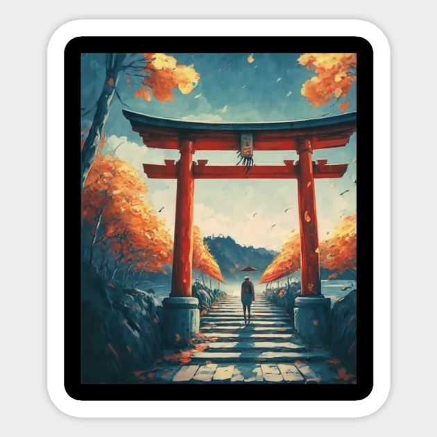 Torii Gate - Impressionism - Torii Gate - Sticker | TeePublic