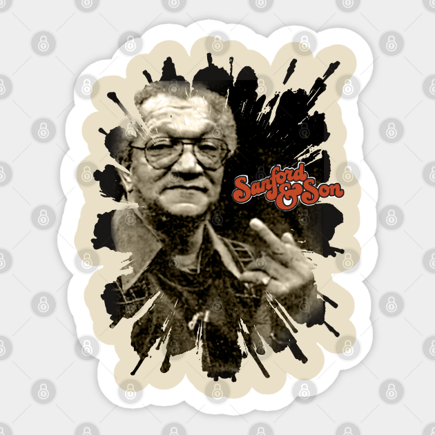 Middle Finger // Brush 80s - Sanford And Son - Sticker | TeePublic