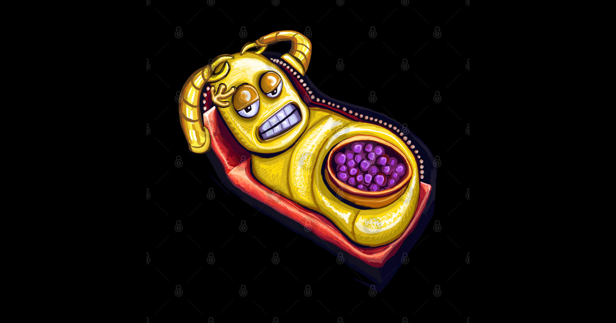 Hedonism bot, reclining with grapes - Relatable - Sticker | TeePublic