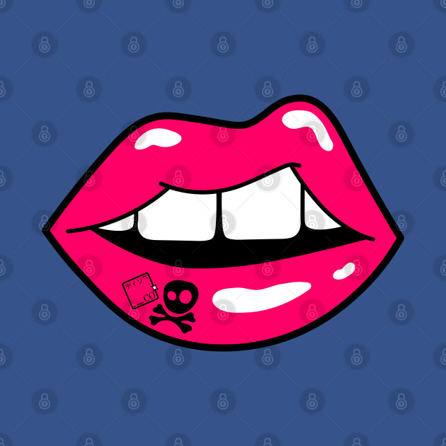 Fierce Lips with Skull and Cross Bones Design - Lips - T-Shirt sold by ...