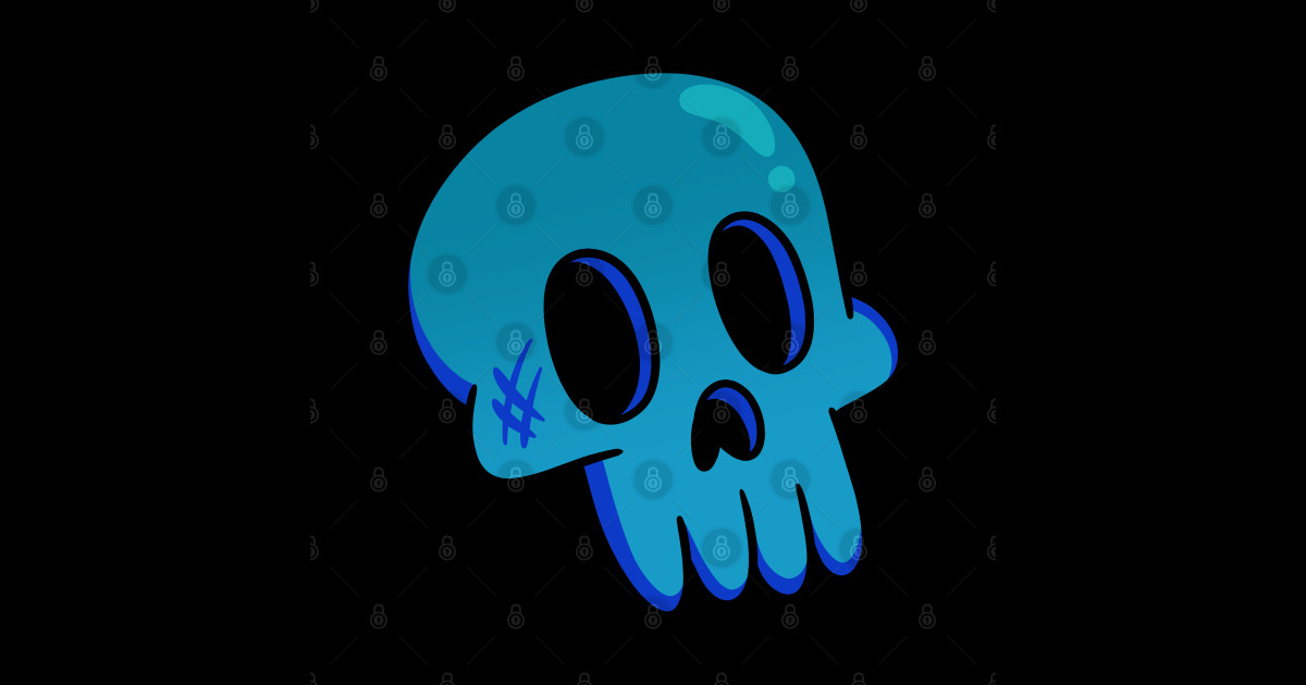 Blue Skull - Skull - Sticker | TeePublic