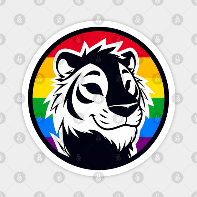 LGBTQ Pride Tiger Anthro Furry Rainbow Logo - Furry - Magnet | TeePublic