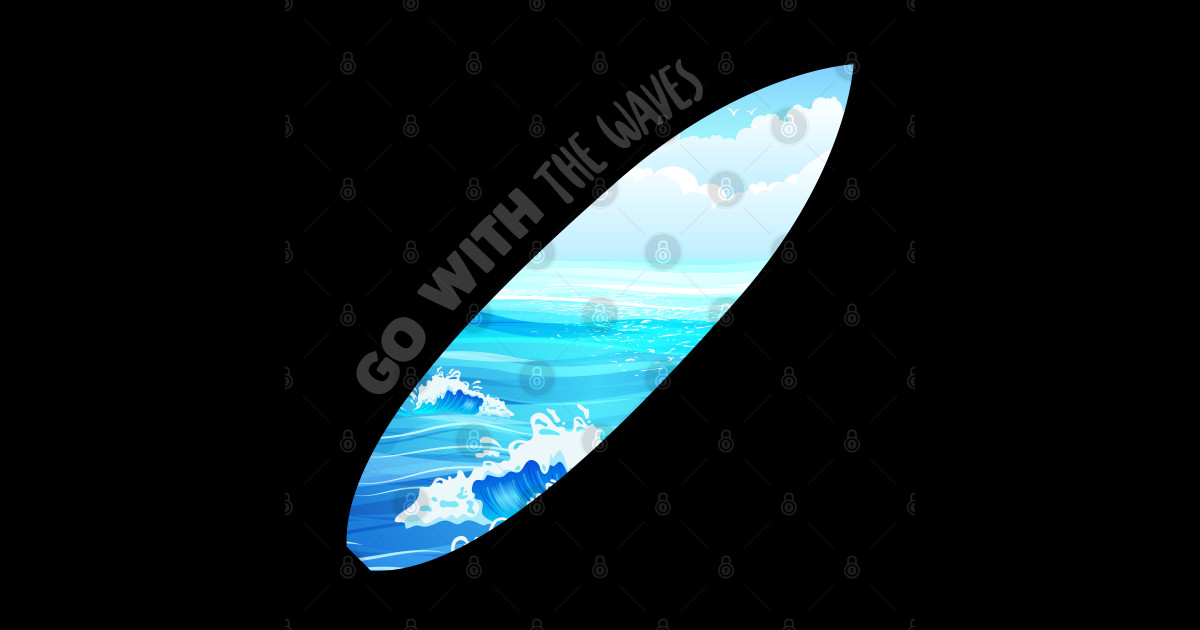 Surfboard Creative Waves Design Gift - Waves Surfboard - Sticker ...