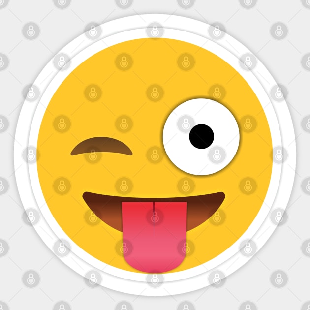 Winking Face with Tongue Emoji - Emoji - Sticker | TeePublic