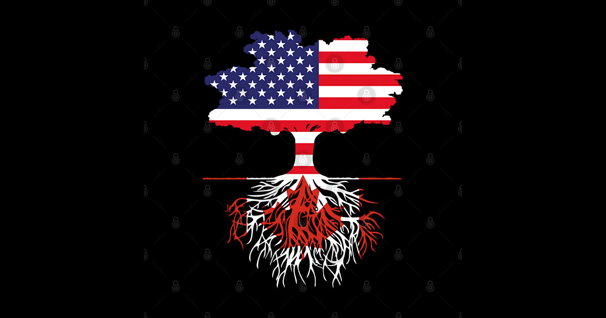 American Grown Canadian Roots - Canadian - Sticker | TeePublic