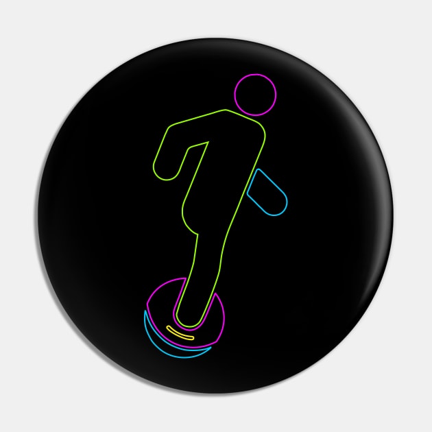 Neon Electric Unicycle Rider - EUC Wheel - Euc - Pin | TeePublic