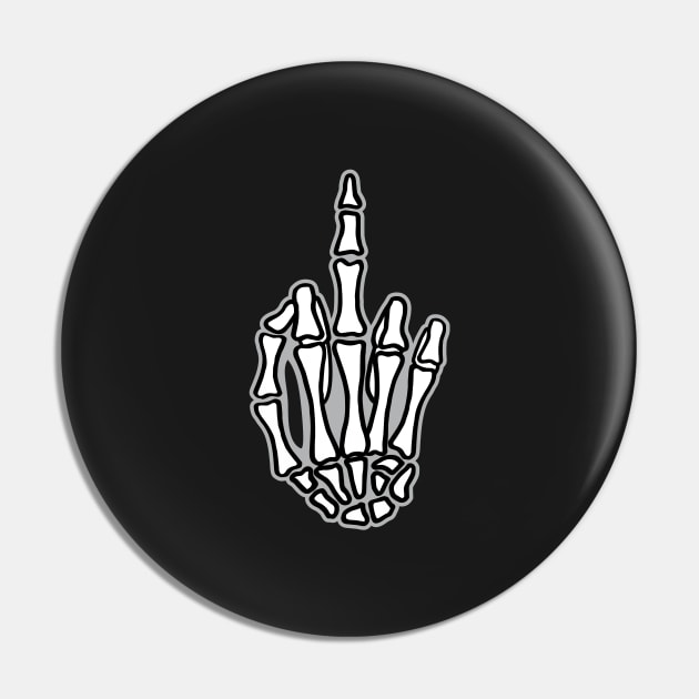middle finger, skeleton hand sign - Middle Finger - Pin | TeePublic