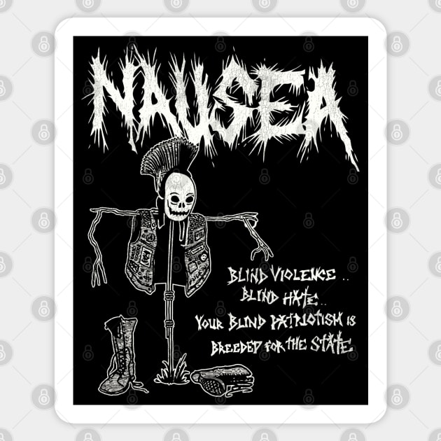Nausea -- Blind Patriotism - Crust Punk - Sticker | TeePublic