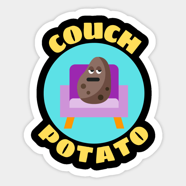 Couch Potato | Procrastinator Pun - Couch Potato - Sticker | TeePublic