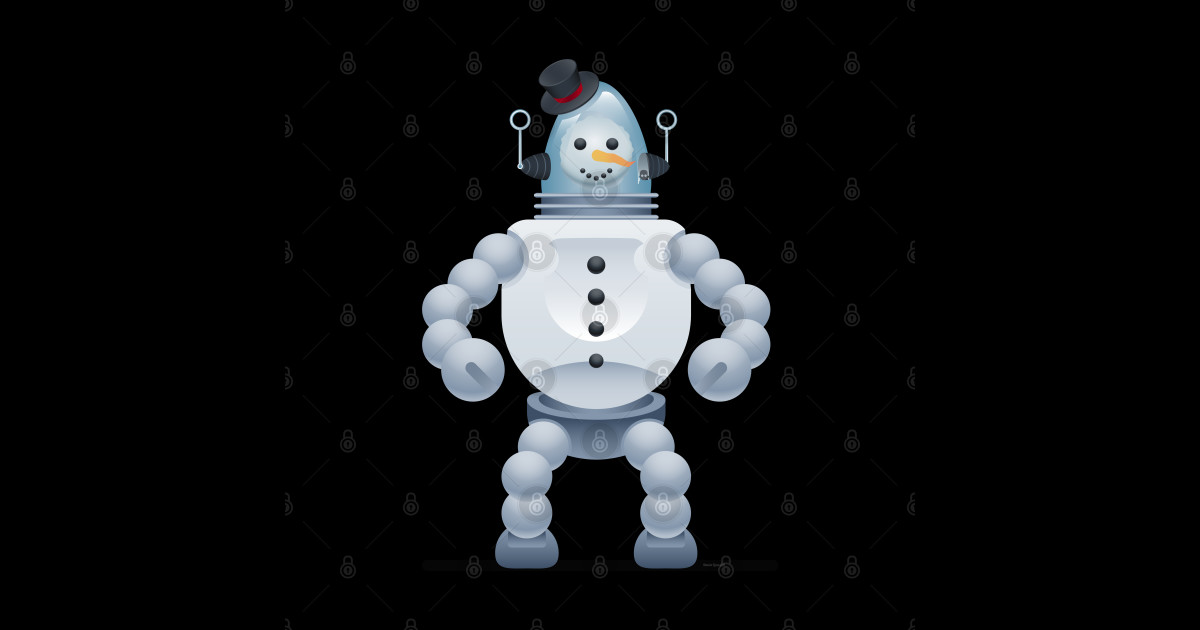 Snowbot, Snowman-Robot Hybrid - Snowman - Sticker | TeePublic