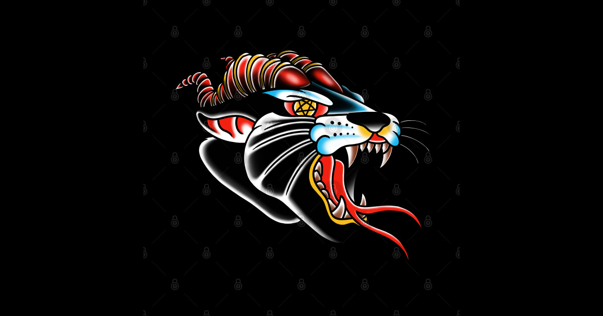 Demon Panther - Traditional Tattoo Art - Posters and Art Prints | TeePublic