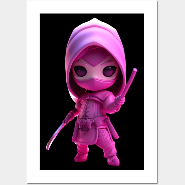 Pink Ninja Goddess: 3D Cartoon Art Depicting a Warrior Assassin in ...