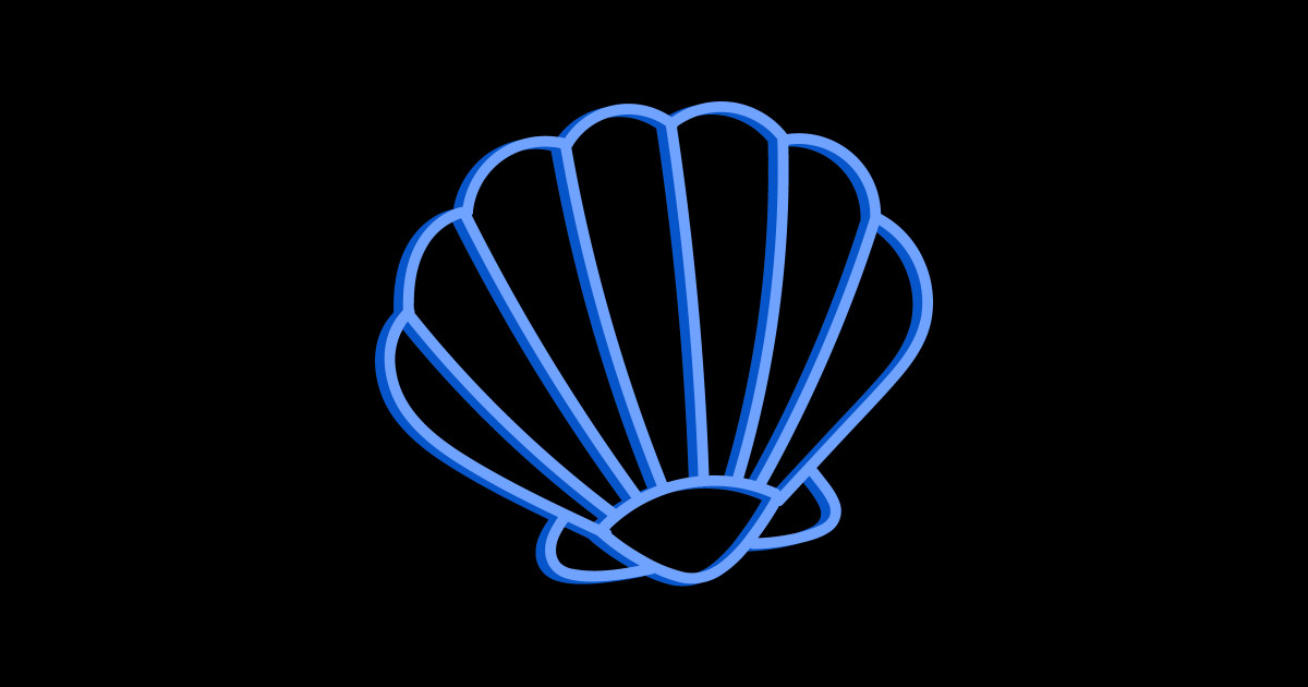Blue clam shell outline - Sea Life - Sticker | TeePublic