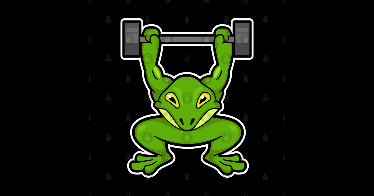 Frog Bodybuilder Barbell Bodybuilding - Sports - Sticker | TeePublic