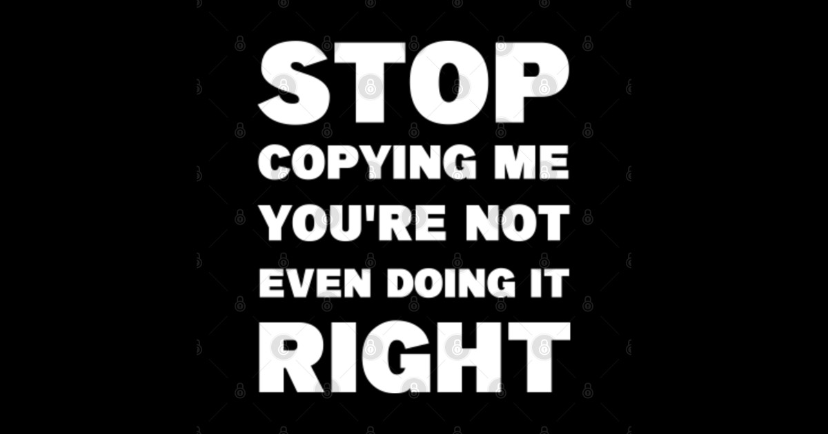 Stop copying me you're not even doing it right - Stop Copying Me Youre ...