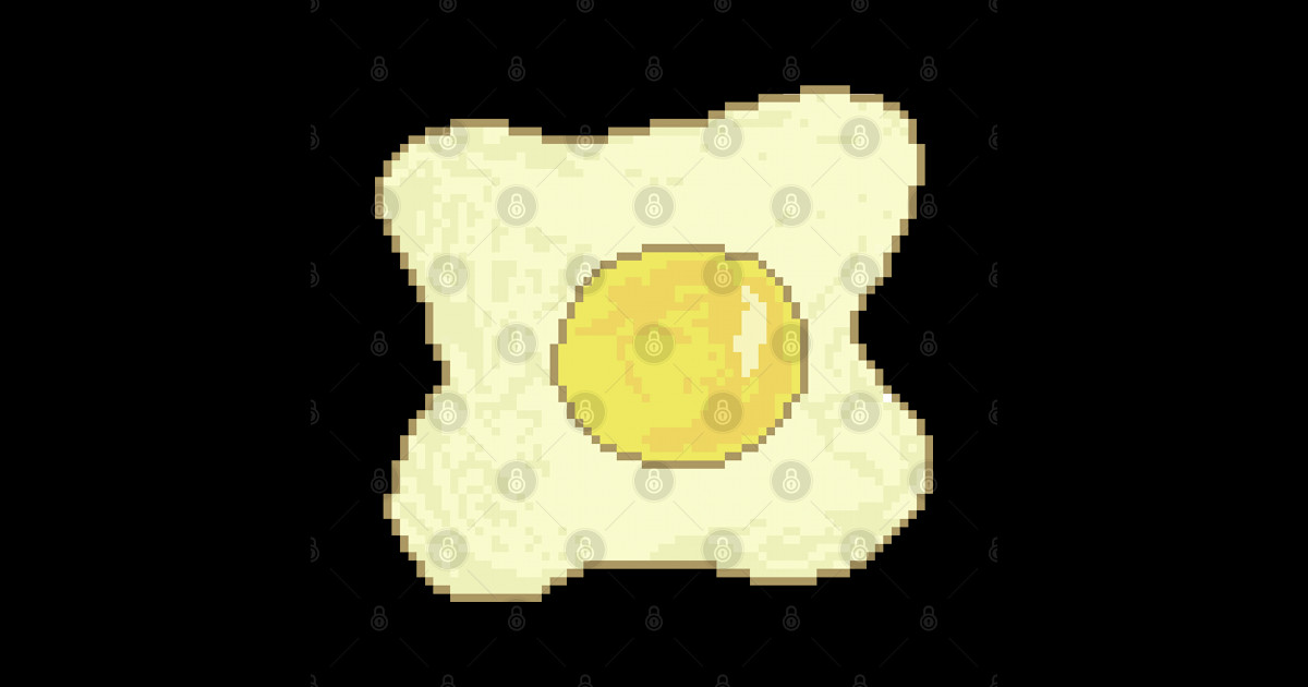 fried egg pixel art - Fried Egg - Sticker | TeePublic