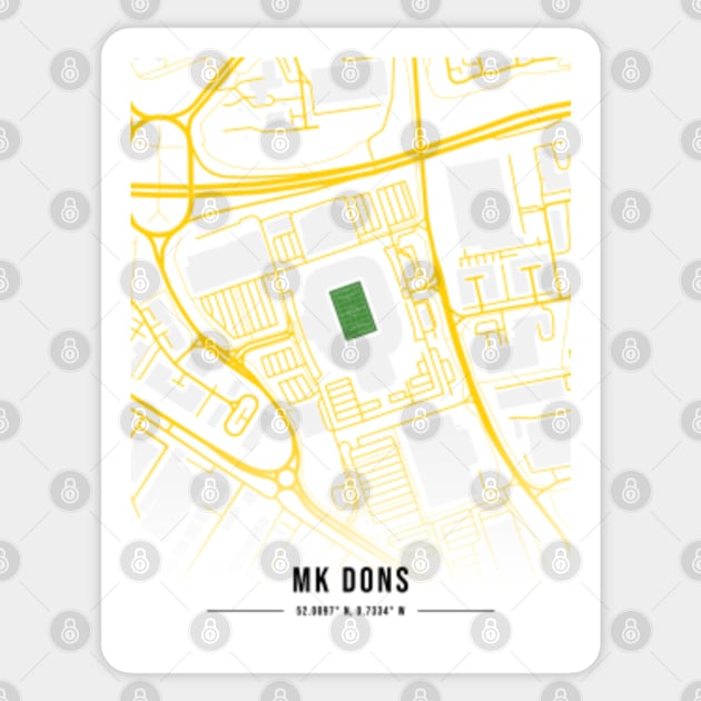 Stadium MK Map Design - Mk Dons - Sticker | TeePublic