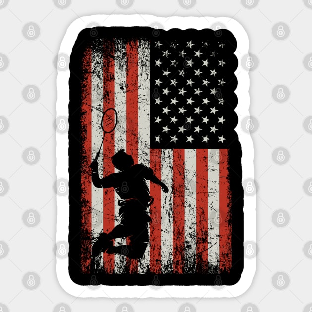 USA Flag Badminton Player - Usa Badminton - Sticker | TeePublic