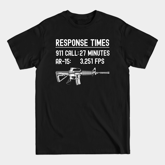 Response Times Funny Gun Rights Second Amendment Quote Gift - Ar 15 - T ...