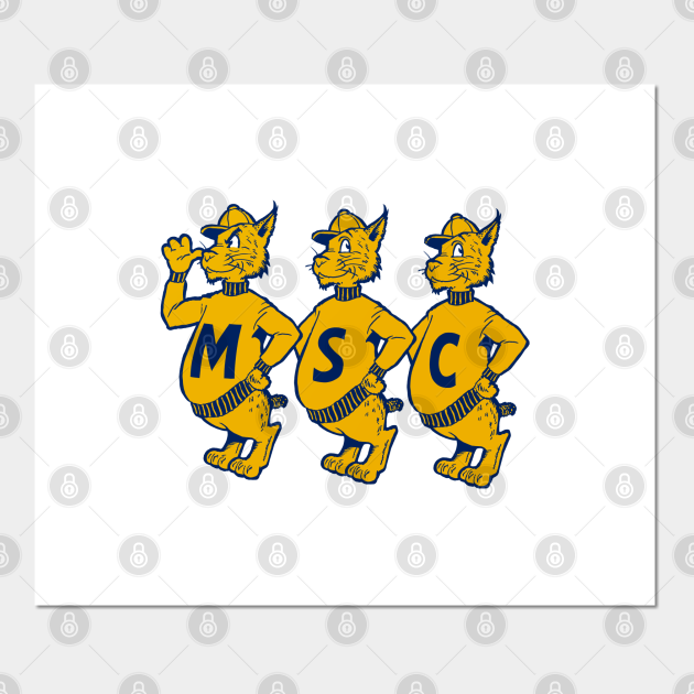 Vintage Montana State College Bobcats Mascots Logo - Montana State ...