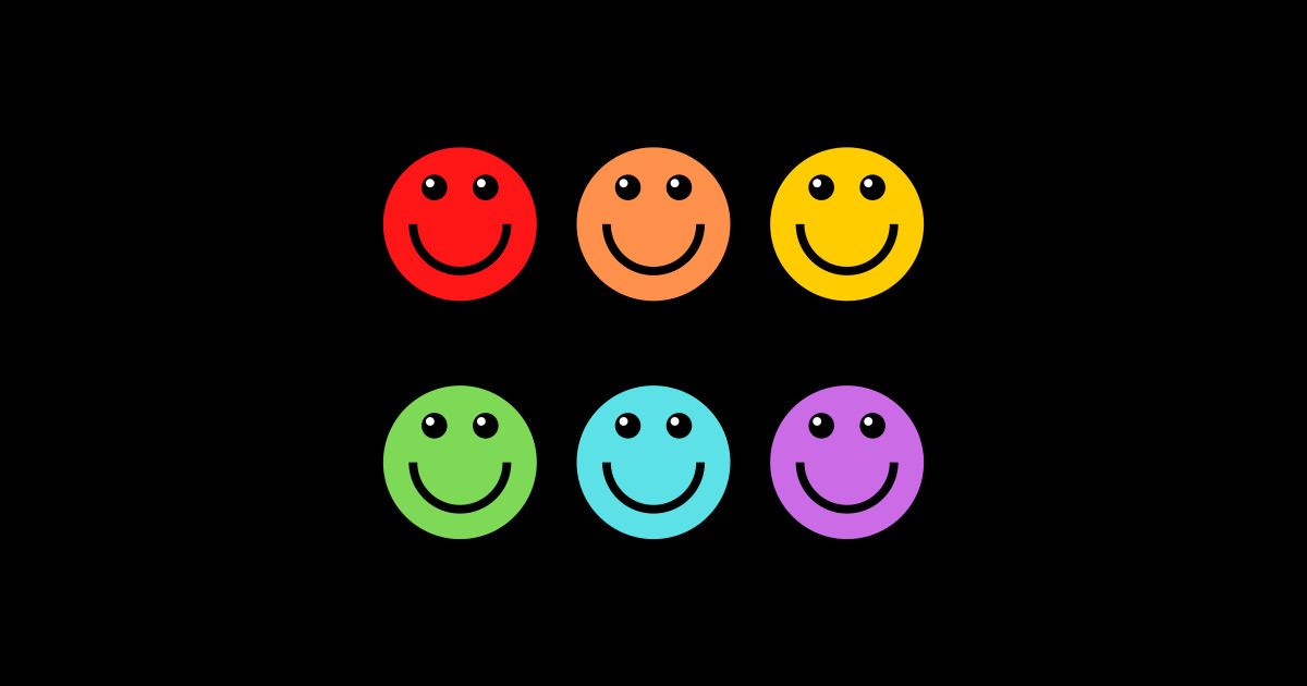 Rainbow Smiley Faces - Anawkwardotter - Sticker | TeePublic