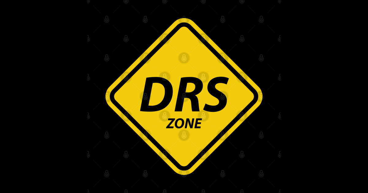 DRS zone Yellow Warning Traffic Sign - F1 - Sticker | TeePublic