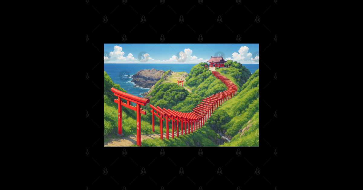 Motonosumi Inari Shrine at Nagato - Inari Shrine - Sticker | TeePublic
