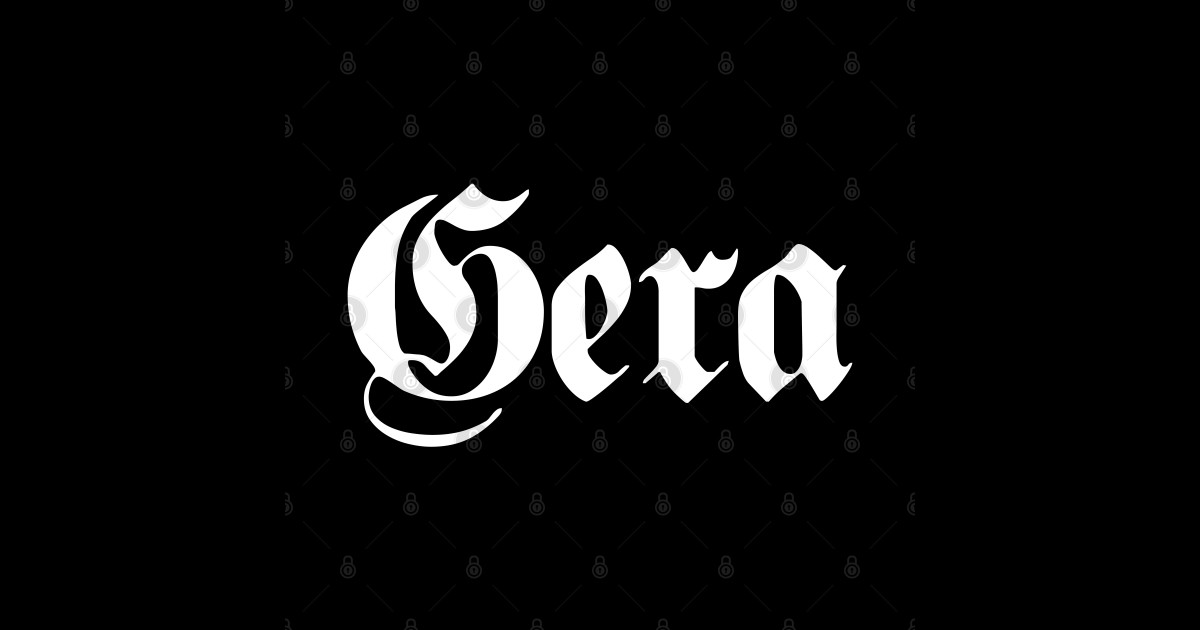 Gera written with gothic font - Gera - Sticker | TeePublic