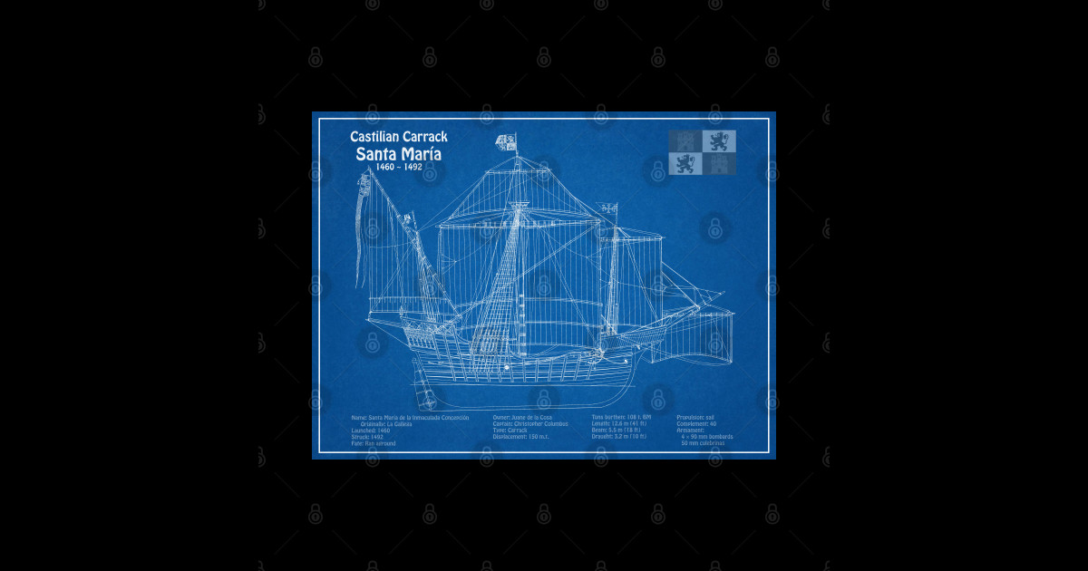 Santa Maria ship - Christopher Columbus Carrack Nau 15th century - AD ...